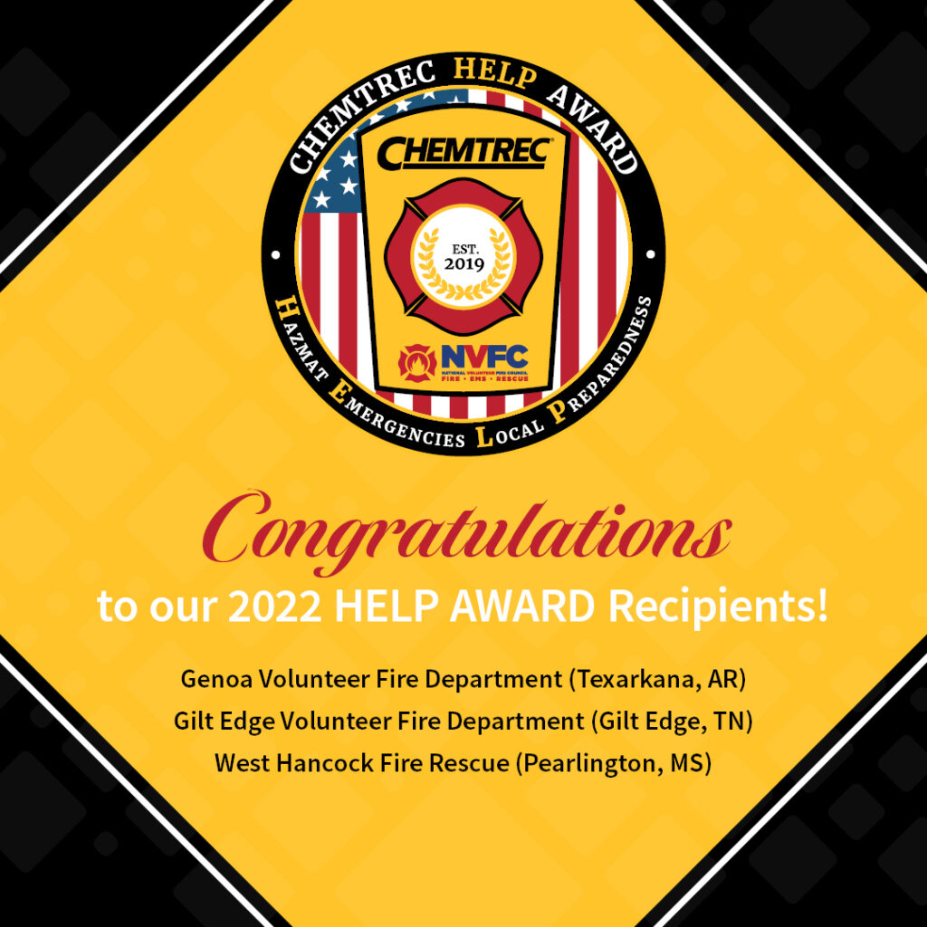 Three Fire Departments to Receive $10,000 Each Through CHEMTREC® HELP ...