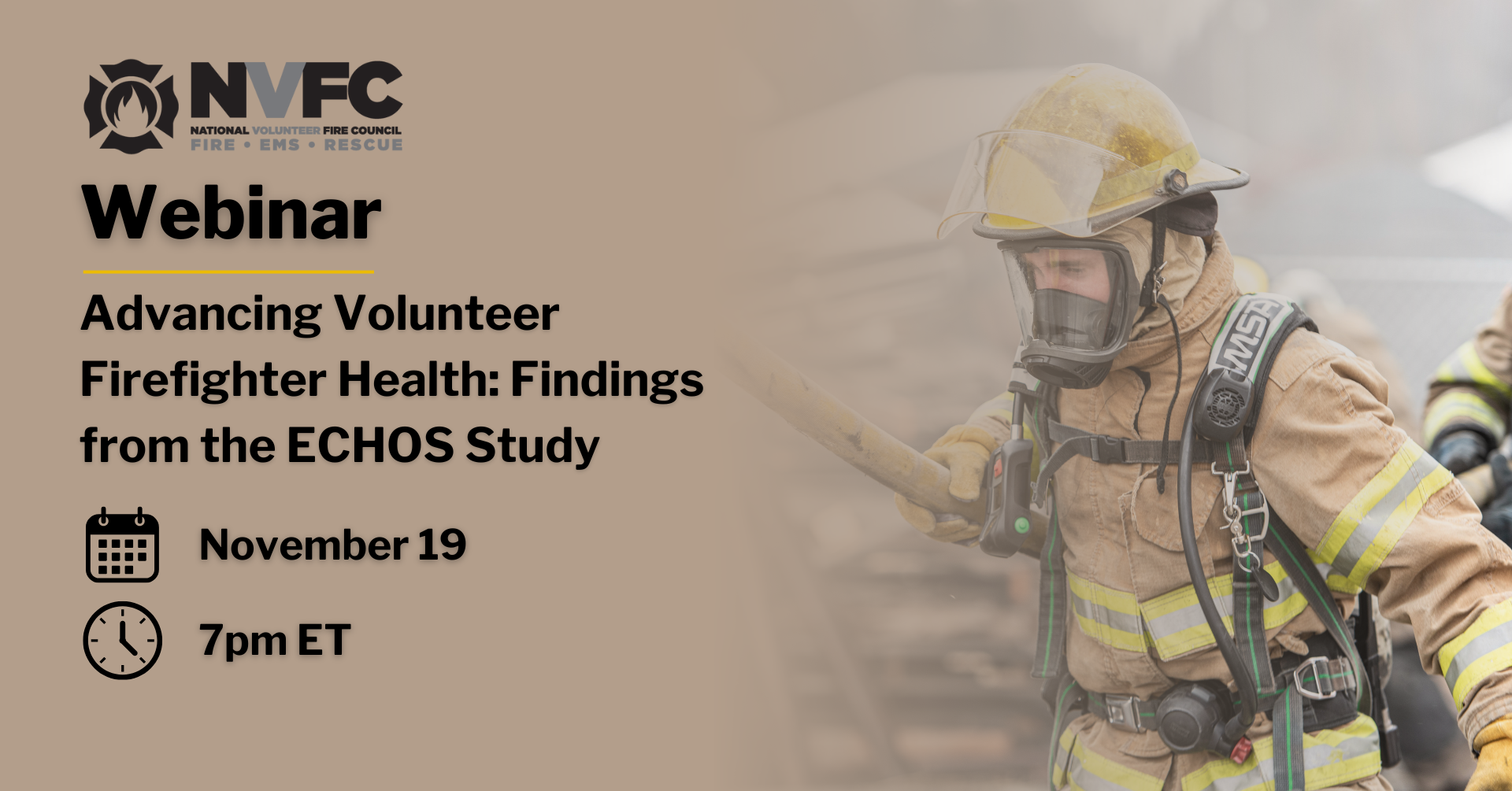 Webinar Nov. 19 – Advancing Volunteer Firefighter Health: Findings from ...